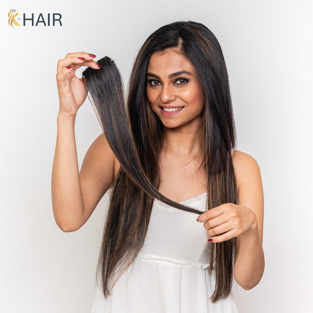 Seamless- Double Clips Side Bangs – K-Hair India